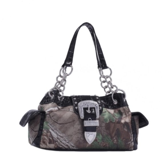 Mossy Oak | Bags | Black Realtree Xtra Camo Print Handbag | Poshmark